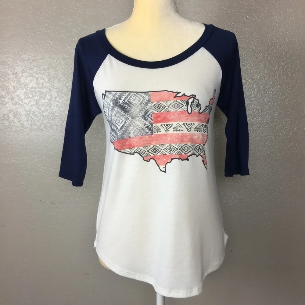 Red Camel | Tops | Red Camel Southwestern Usa Map Raglan Tee Shirt ...